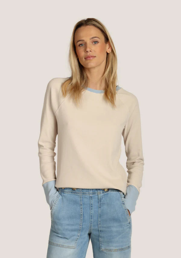 Contrast Rib Raglan (Natural/Sky) – Only Options Valdosta