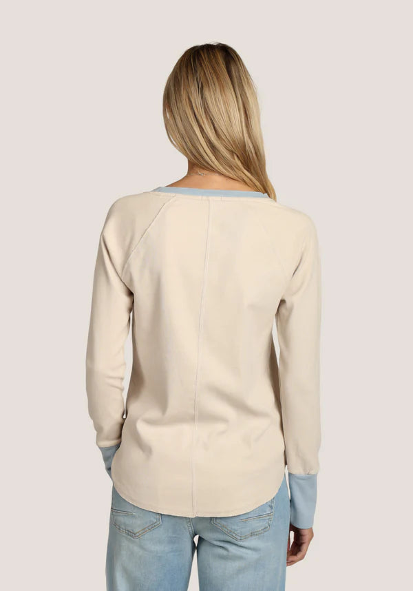 Contrast Rib Raglan (Natural/Sky) – Only Options Valdosta